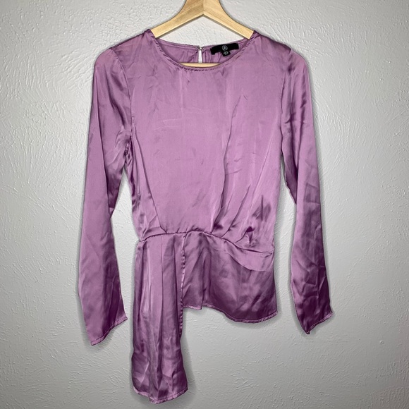 Missguided | Tops | Missguided Asymmetrical Purple Long Sleeve Blouse ...